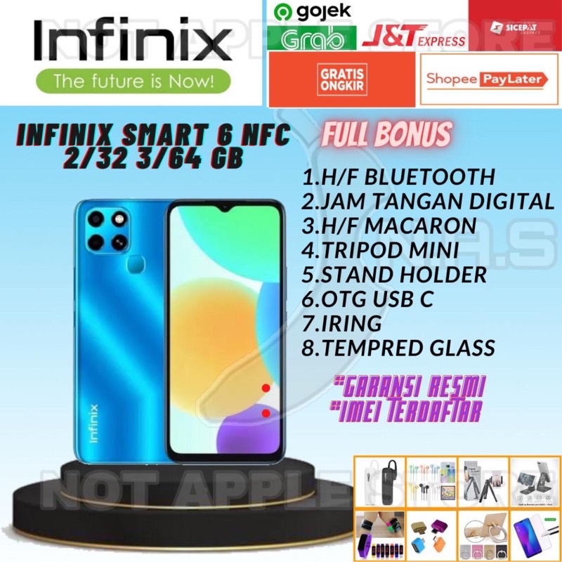 Jual INFINIX SMART 6 NFC RAM 2/32GB 3/64GB NEW BARU GARANSI RESMI | Shopee Indonesia