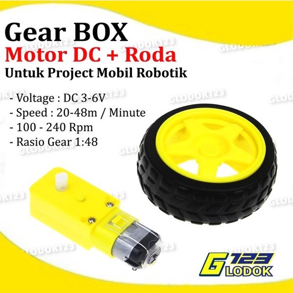 Jual Roda Motor DC UNO Gear 3V 6V Wheel Dinamo Mobil Robot Smart Car ...