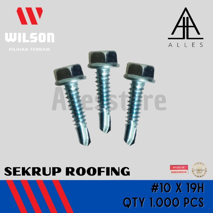 Jual Baut Baja Ringan Wilson/Baut Roofing/SDS/10x19 | Shopee Indonesia