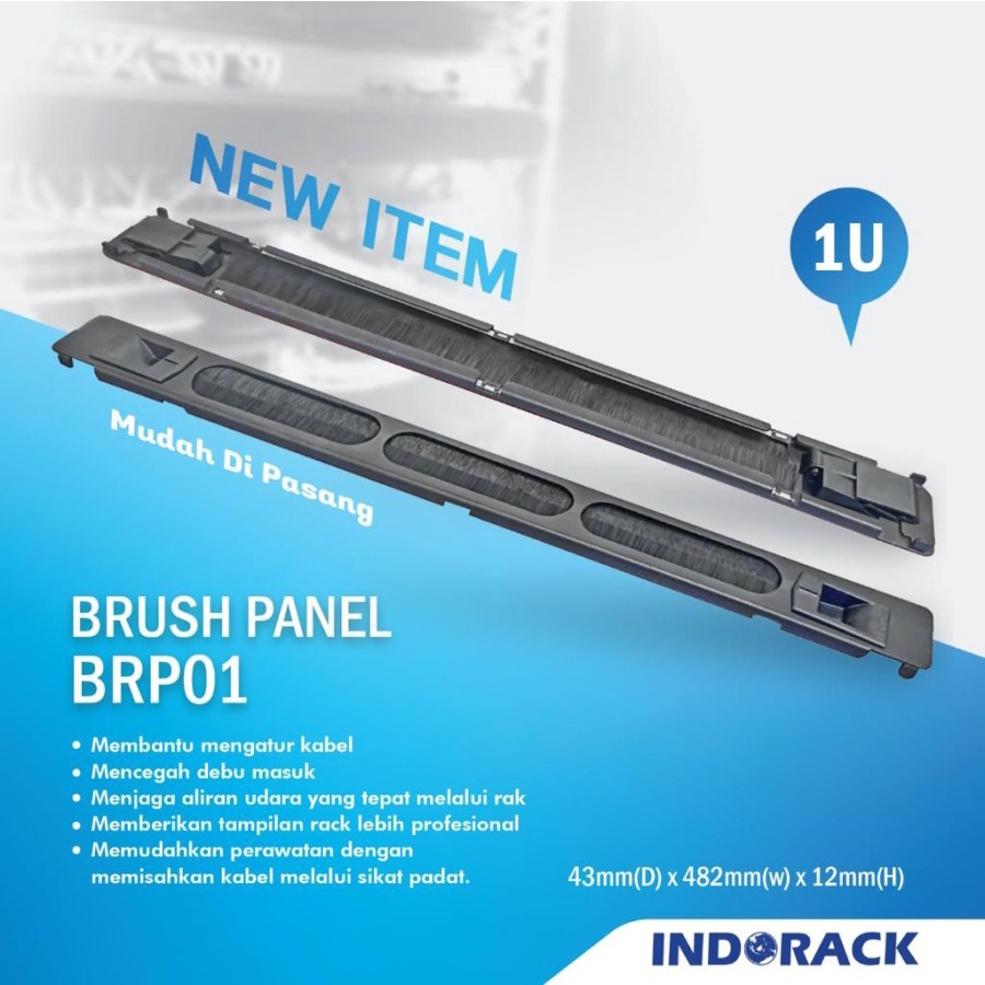 Jual BLANK PANEL WITH BRUSH 1U INDORACK BRP01 | Shopee Indonesia