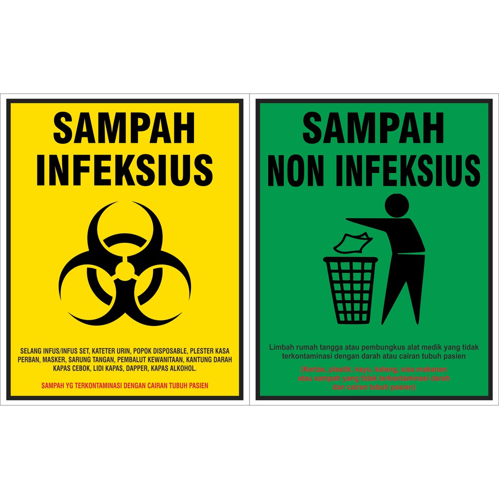 Jual STIKER VINYL SAMPAH INFEKSIUS DAN NON INFEKSIUS (DIJUAL SATUAN ...