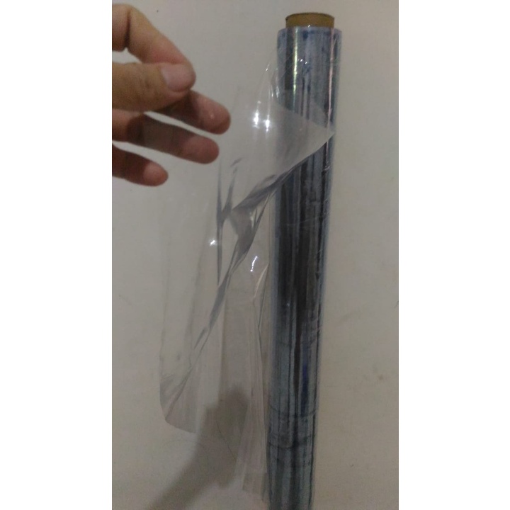 Jual Mika Lentur Tebal 0,07mm 0,10mm 0,11mm Roll Lebar 137cm Plastik PVC Soft Lemes Clear Bening ...