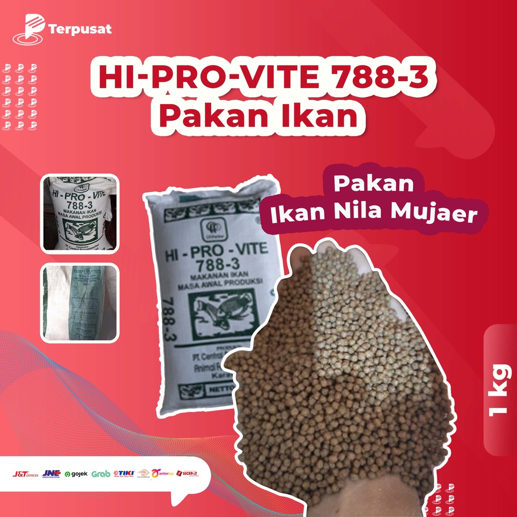 Jual Per 1 Kg HI PRO VITE 788-3 3mm Pelet ikan Pakan Ikan pelet Mujair ...