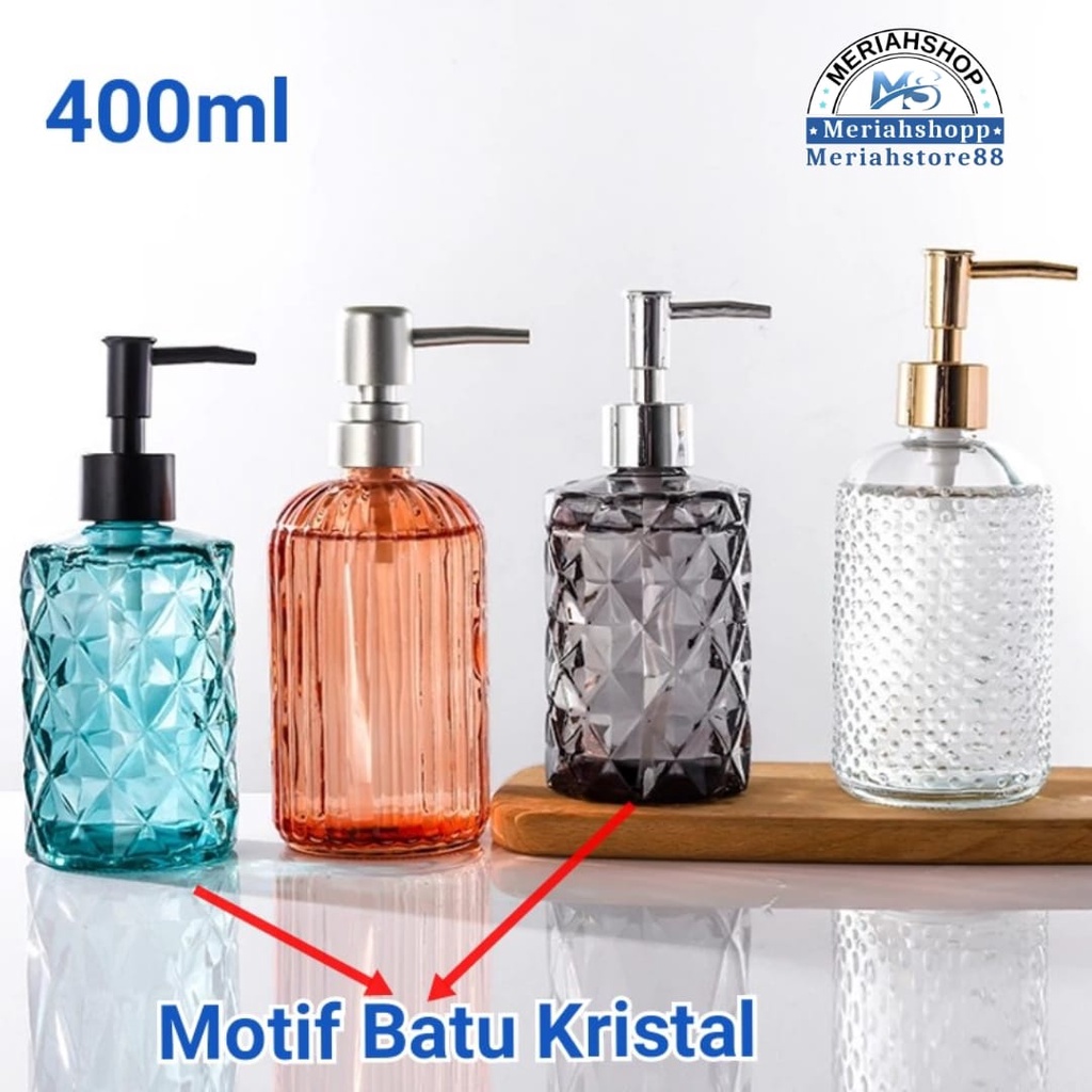 Jual Botol Sabun Cair Dispenser Pencet Kaca Tebal 400ml Cuci Tangan ...