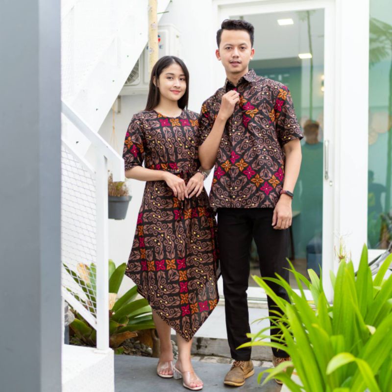 Jual Dress Batik Kekinian Couple Batik / bisa di pisah Dress & Hem ...