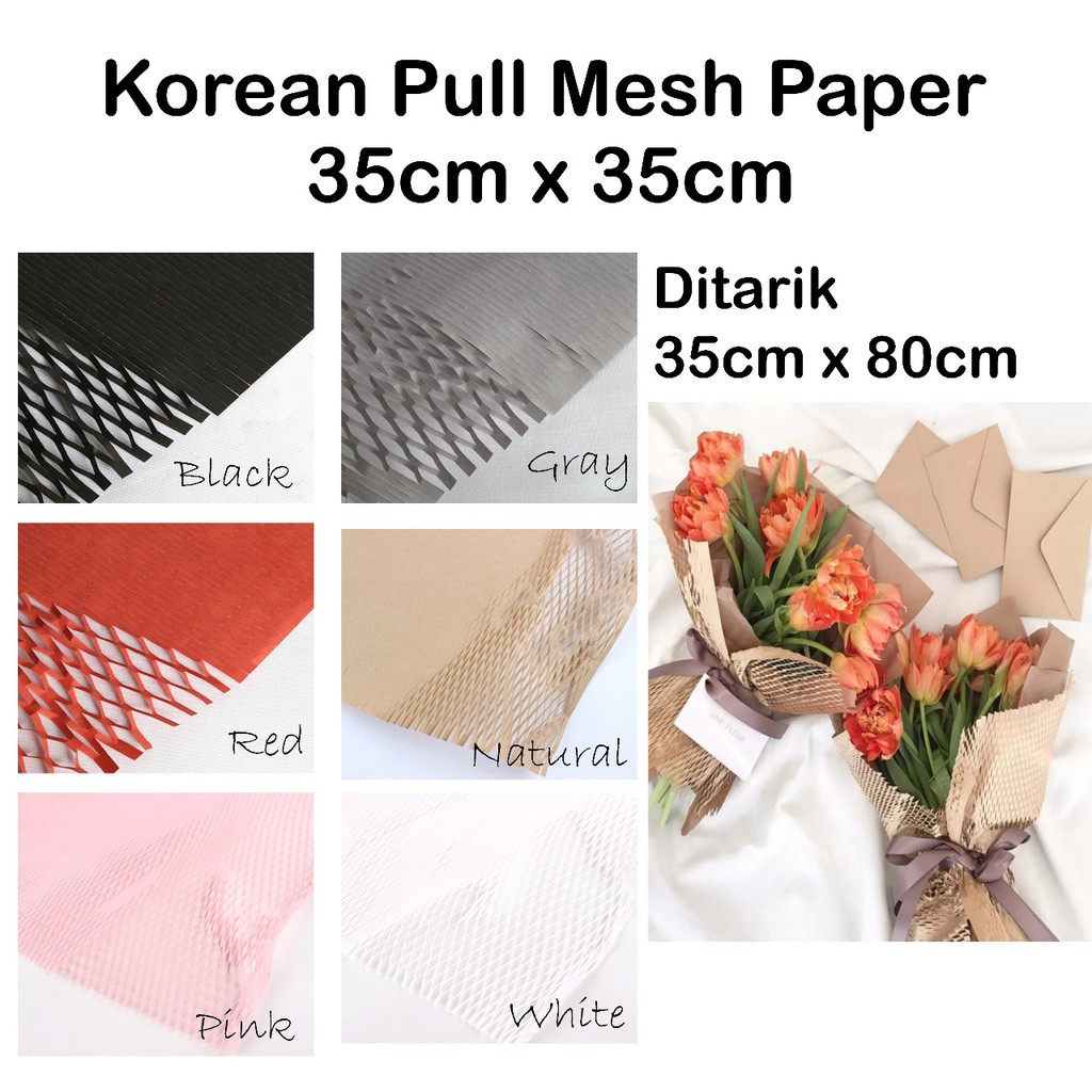 Jual Korean Pull Mesh Paper 20 lembar - Kertas Korea - Flower Wrapping ...