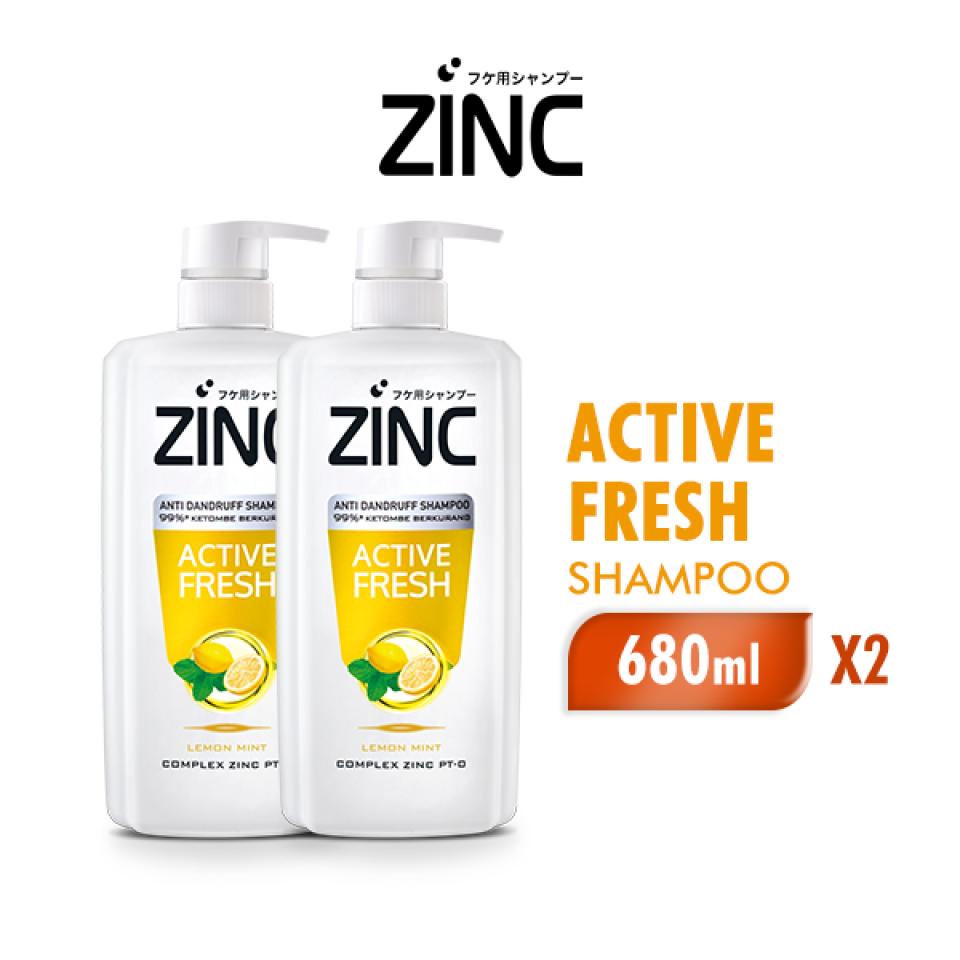 Jual Zinc Shampoo Active Fresh Botol 680 ml x2 | Shopee Indonesia