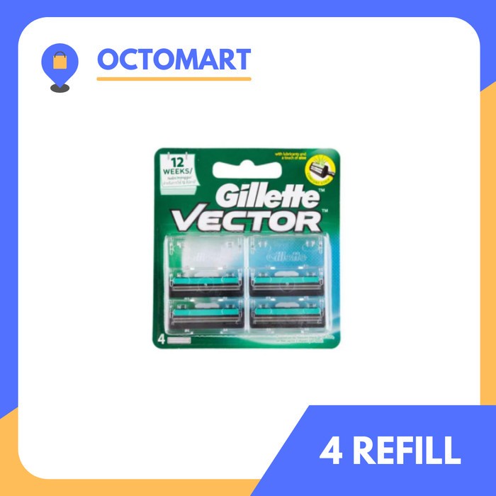 Jual GILLETTE VECTOR Refill isi 4 Isi Ulang Pisau Cukur Razor Pencukur ...