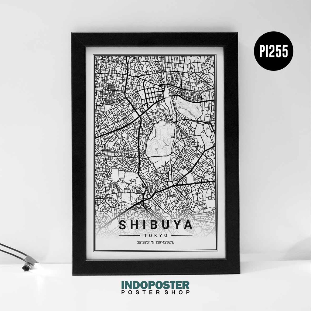 Jual Poster Minimalist Black and White Hitam Putih Line Art City Map ...