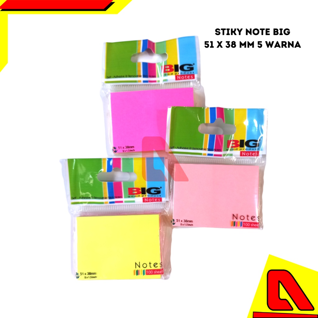 Jual STICKY NOTE BIG WARNA POST IT MEMO SEMUA UKURAN | Shopee Indonesia