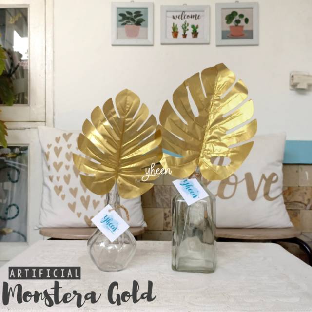 Jual Artificial Monstera Gold / daun monstera gold | Shopee Indonesia