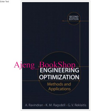 Jual Buku Teknik Kimia-Engineering Optimization: Methods and ...