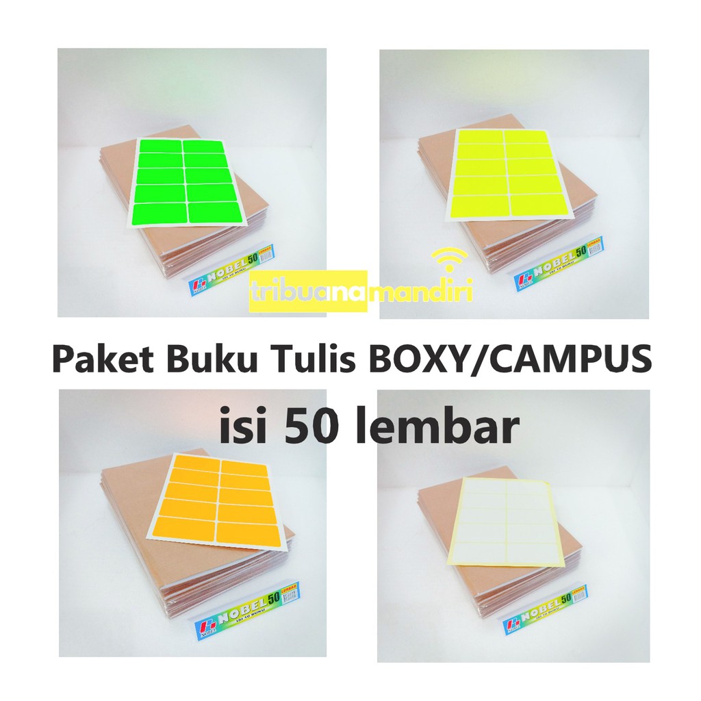 Jual Buku Tulis BOXY/CAMPUS 50 lembar lengkap dengan sampul 1pak/10buku ...