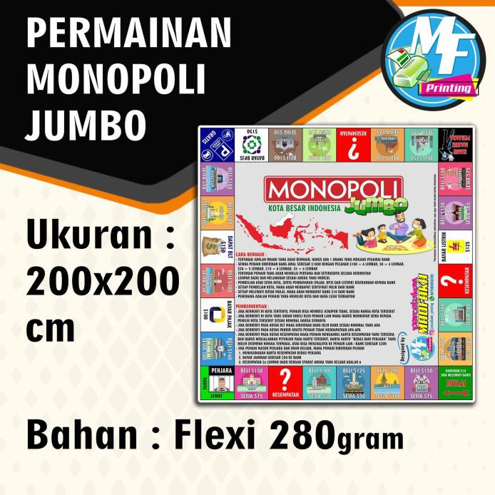 Jual PERMAINAN MONOPOLI JUMBO UKURAN 200 X 200 CM | Shopee Indonesia