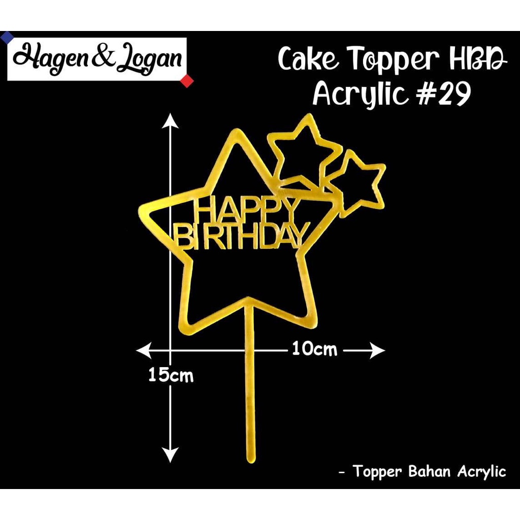Jual Cake Topper HBD Happy Birthday Acrylic Besar [1 Pcs] | Shopee ...