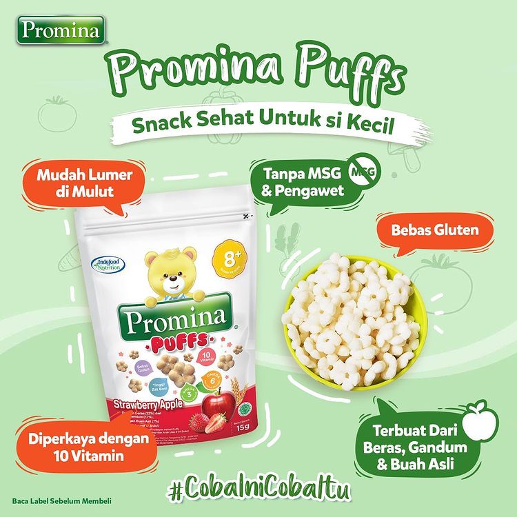 Jual Promina Puff Snack cemilan Bayi Blueberry/ strawberry apple ...
