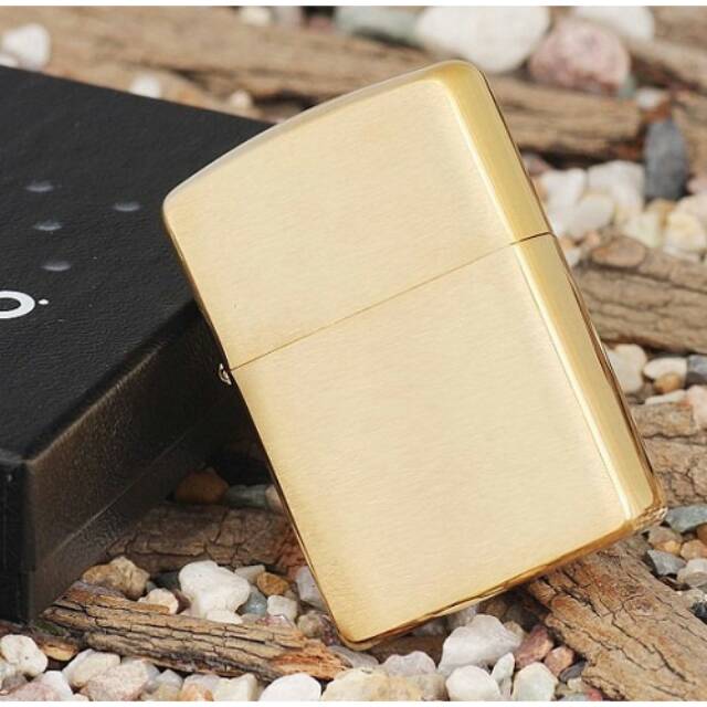 Jual Zippo Original 168 Armor Brushed Brass | Shopee Indonesia
