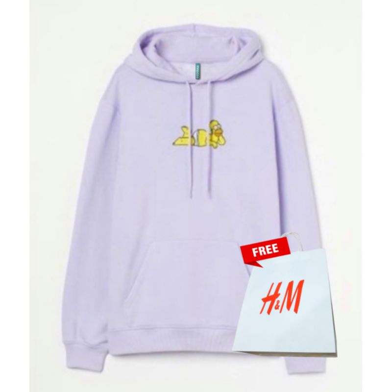 Jual Hoodie Hm The Simpsons Papa Lilac Ungu Wanita Pria Full Tag Free ...