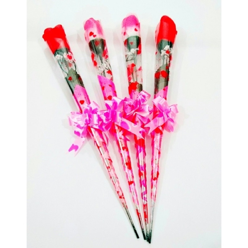 Jual bunga mawar valentine buket bunga mawar single flower rose imitasi ...
