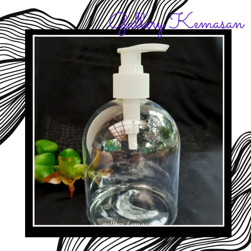 Jual Botol Plastik/Botol kosong/ Botol 500ml Oval + tutup pump neck 28 ...