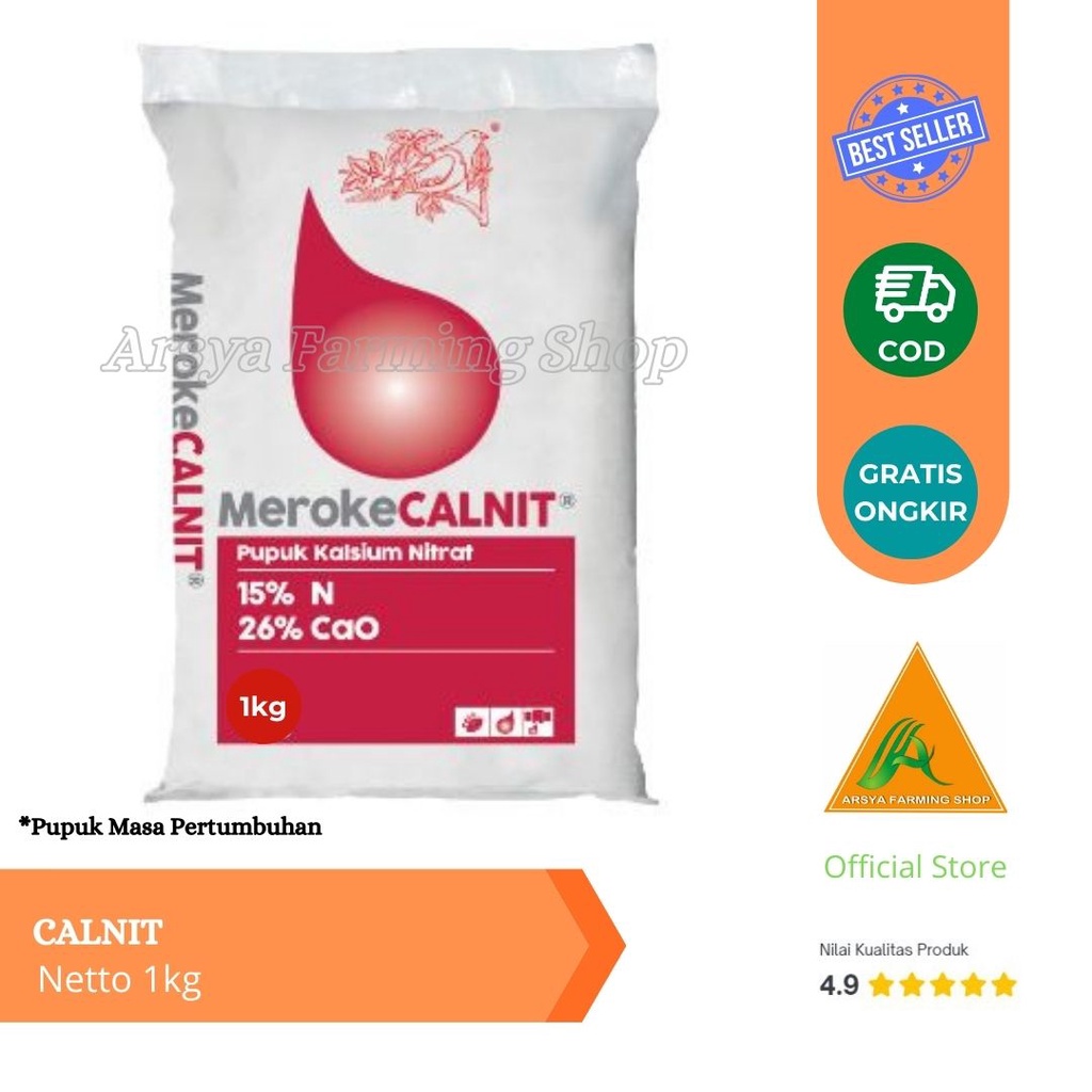 Jual Meroke Calnit 1Kg Pupuk Kalsium Nitrat Untuk Bahan Baku AB Mix ...