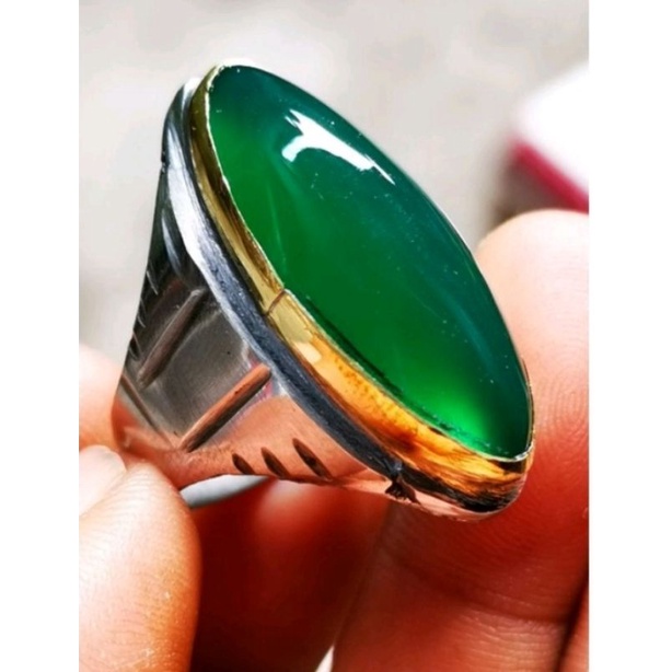 Jual batu permata natural green chalcedoni rasa bacan | Shopee Indonesia