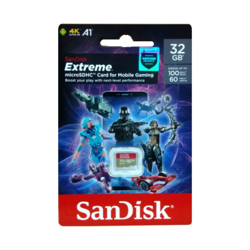 Jual Sandisk Extreme Micro SD Card 32GB A1 100MB/s for Mobile Gaming ...