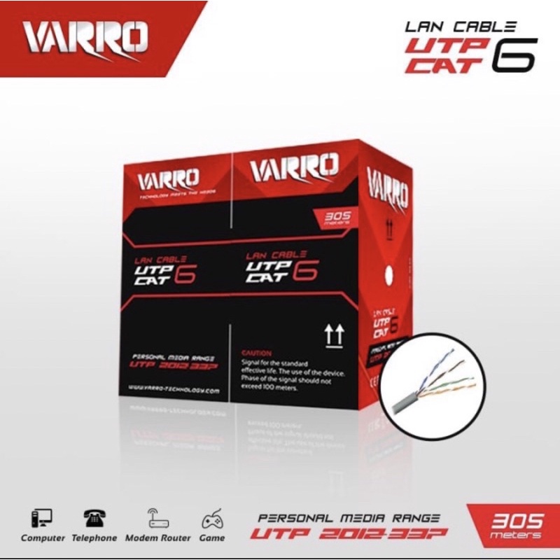 Jual Kabel Lan Varro Siap Pakai FTP/UTP CAT 5E dan CAT 6 Indoor dan ...