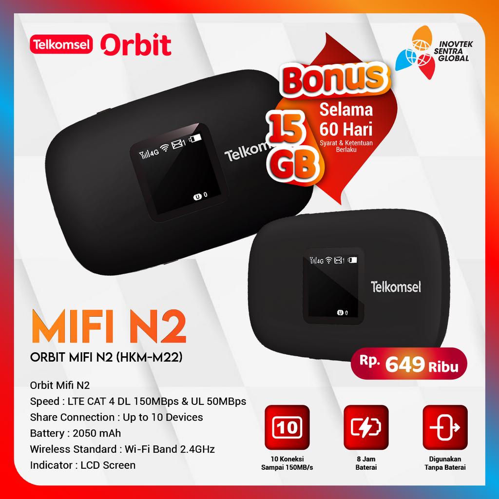 Jual Modem Mifi Telkomsel Orbit Mifi N1 / N2 - HKM M21 / M22 Wifi 4G LTE - Garansi Resmi ...