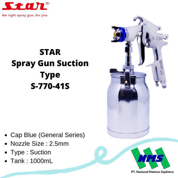 Jual Mesin Cat Angin STAR Air Spray Gun S-770-41S Nozzle 2.5mm Tabung ...