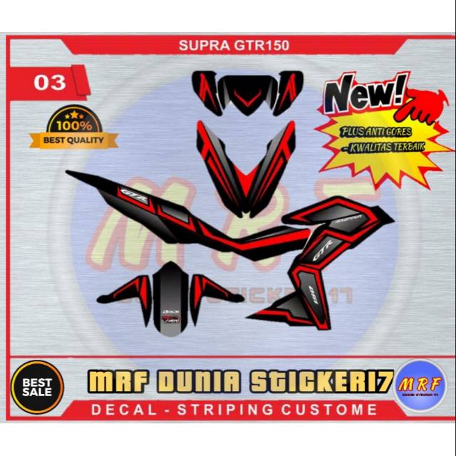 Jual Sticker decal Supra GTR 150 strip merah stiker dekal Supra GTR 150 ...