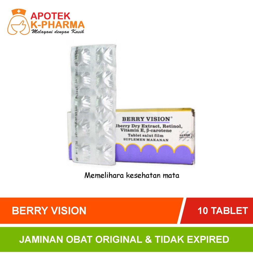 Jual Berry Vision Strip Isi 10 Tablet Obat Original Sanbe | Shopee ...