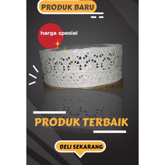 Jual peci bambu motif anyaman besar putih polos/songkok/muslim | Shopee ...