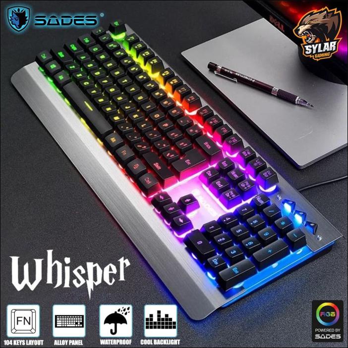 Jual SADES WHISPER RGB METAL GAMING KEYBOARD | Shopee Indonesia