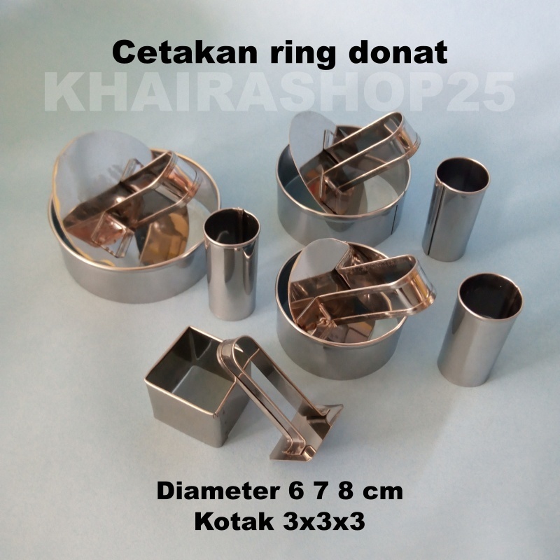 Jual 1 set Cetakan donat stainless ring cutter donat diameter 6 7 8 9 ...