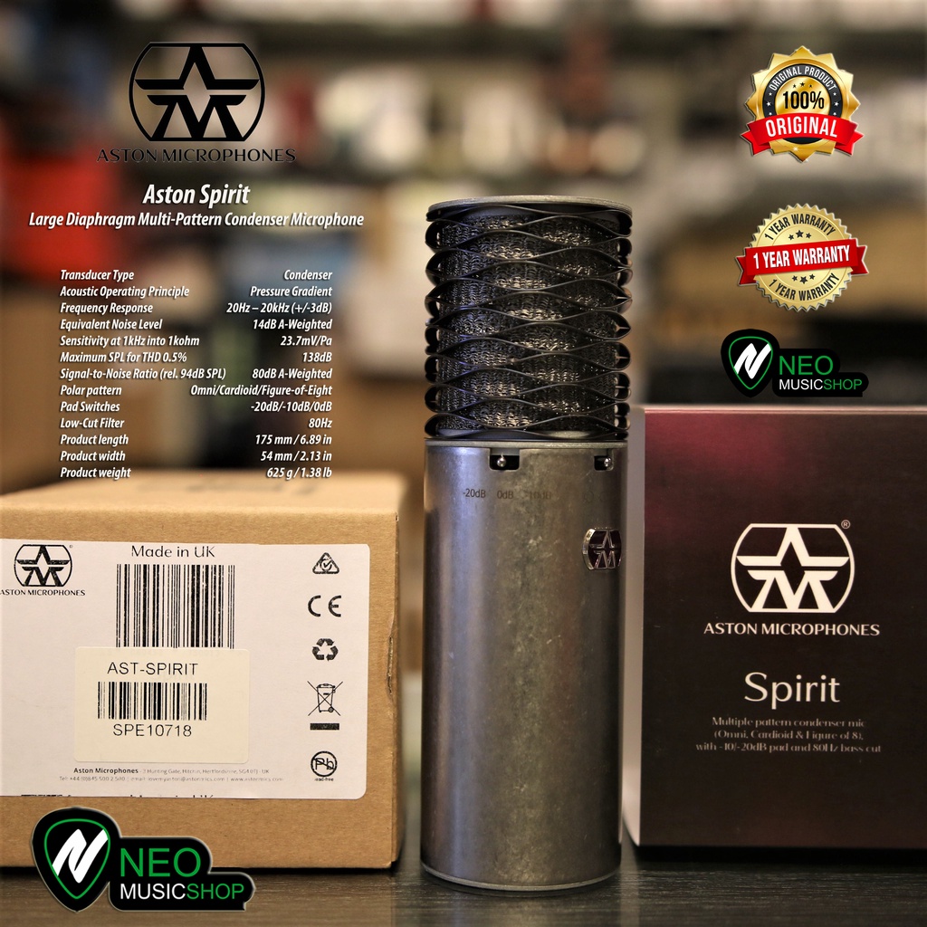 Jual Aston Spirit Large Diaphragm Multi-Pattern Condenser Microphone ...