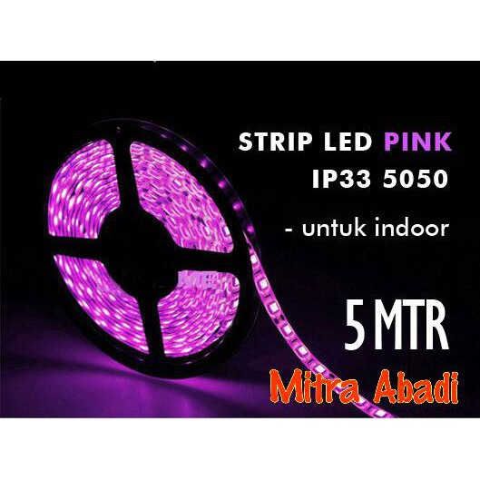 Jual LED Strip SMD 5050 Pink/Merah Muda IP33 | Shopee Indonesia