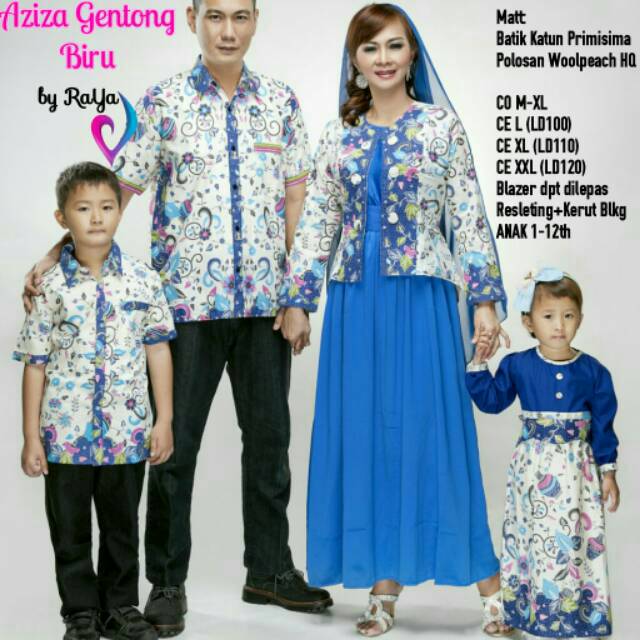 Jual Sarimbit batik Aziza Gentong couple batik family gamis batik ...