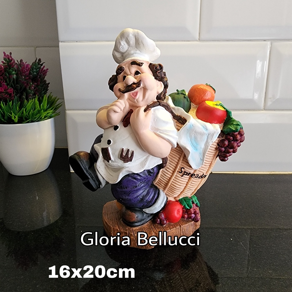 Jual Pajangan patung koki buah keranjang statue chef dekorasi hiasan ...