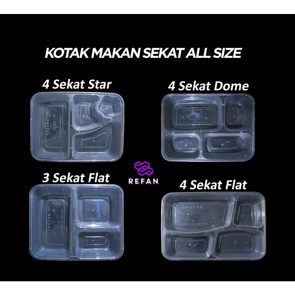 Jual Thinwall Sekat / Kotak Makan Plastik Sekat Semua Ukuran Isi 25 Pcs ...