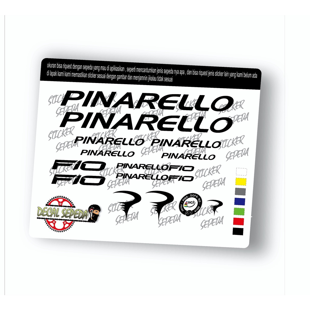 Jual decal sepeda pinarello - sticker sepeda pinarello full cutting ...