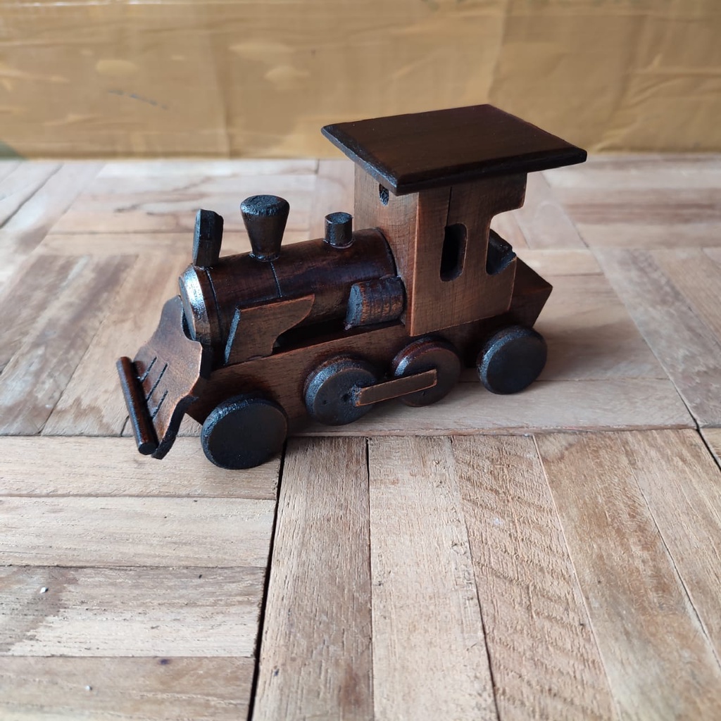 Jual TERMURAH! MINIATUR KERETA MINI LOKOMOTIF KAYU UKURAN S MINI 15 x 8 ...