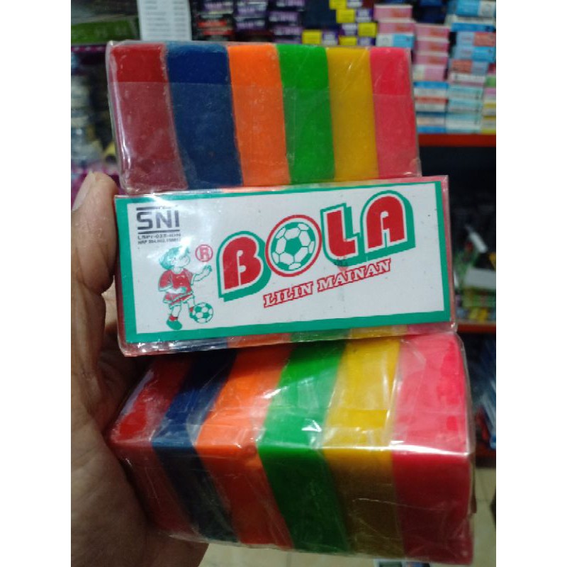 Jual (150gr) Plastisin lilin mainan Bola 6warna BESAR | Shopee Indonesia