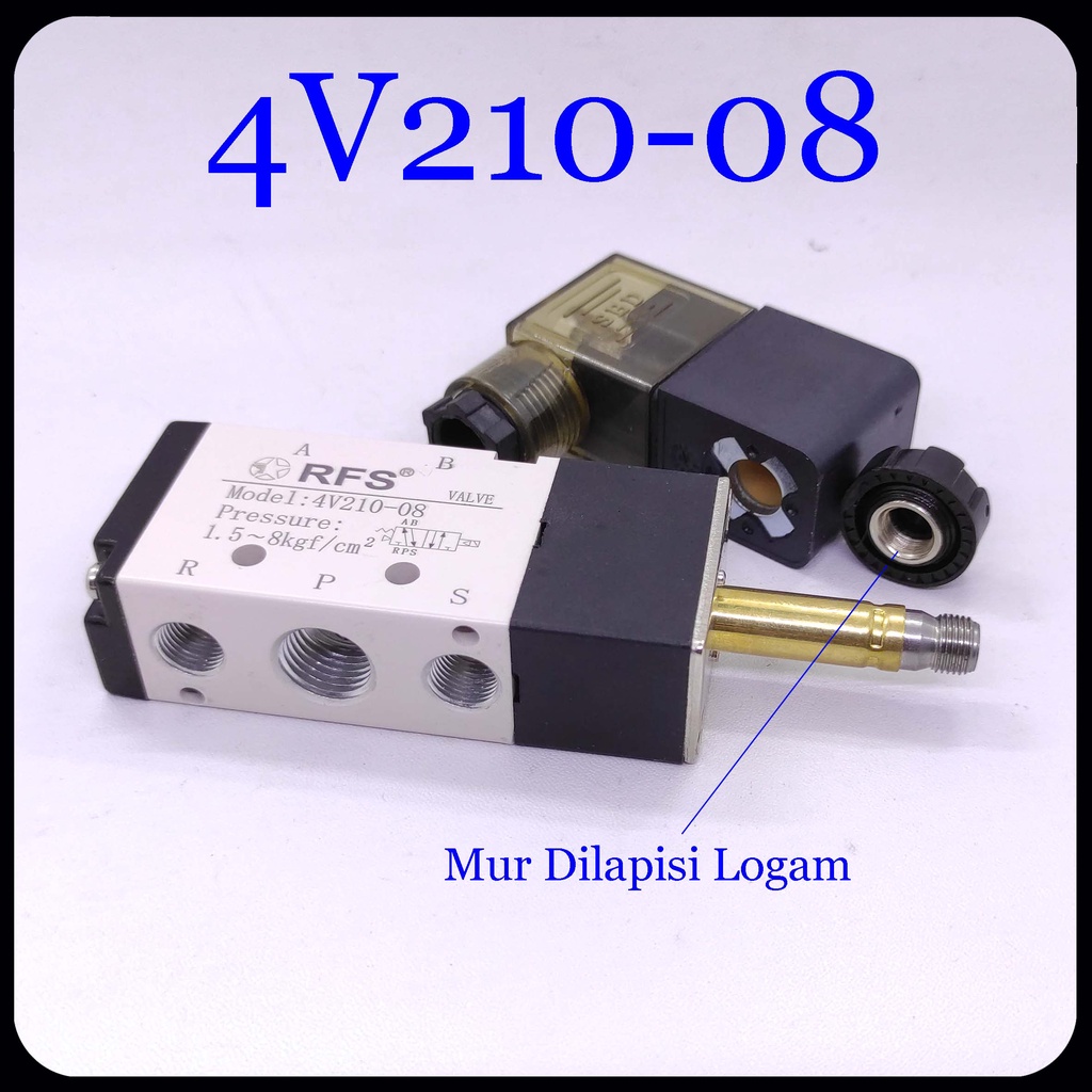 Jual 4V210-08 Airtac Model Solenoid / Selenoid Valve 5 Lubang Single ...
