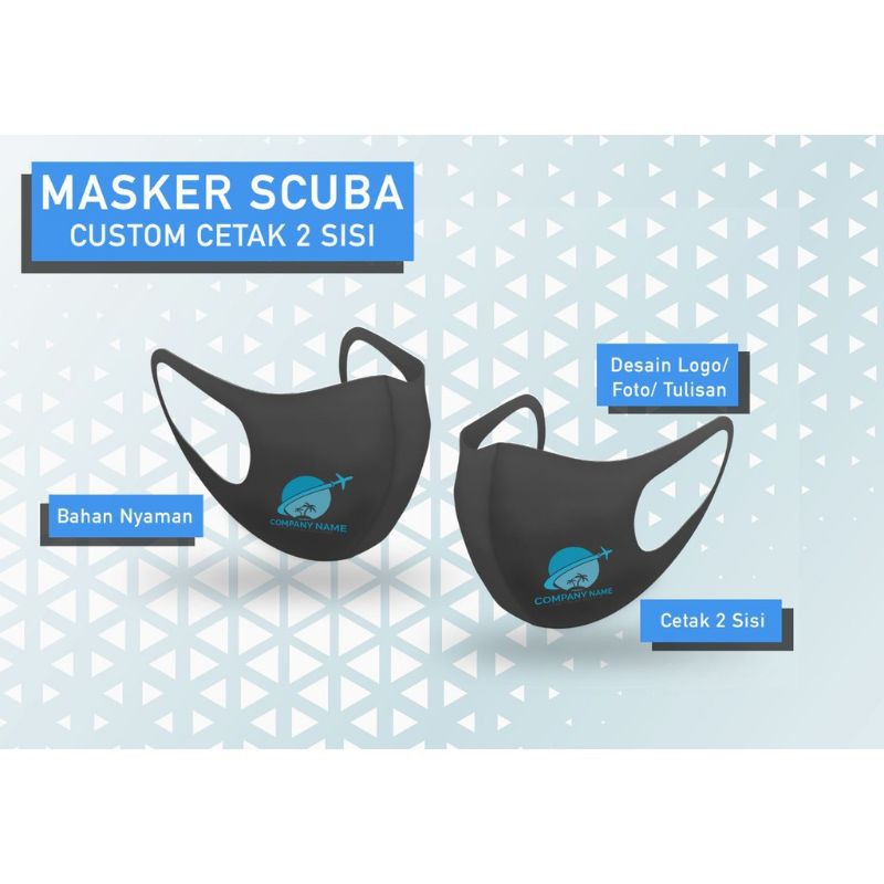 Jual MASKER SCUBA CUSTOM SATUAN CETAK 2 SISI | Shopee Indonesia