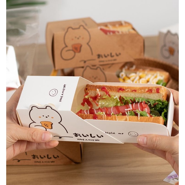 Jual box sandwich box/box burger/sandwich/box kentang/box gorengan/box ...