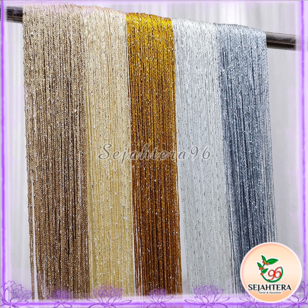 Jual Tirai Benang Gliter Ukuran 1x3 Meter - Kualitas Import Dekorasi ...