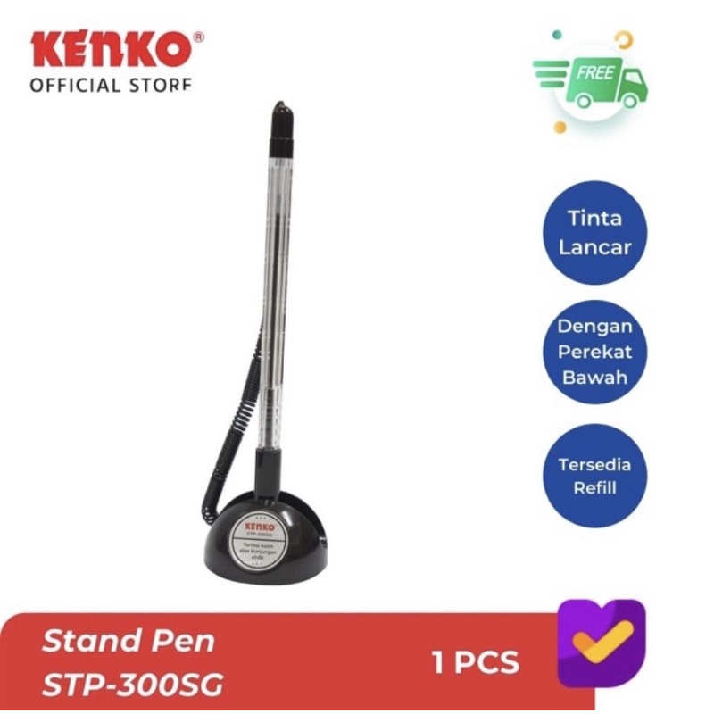Jual Stand Pen Kenko STP-300SG Hitam Pulpen Meja / pulpen berdiri ...
