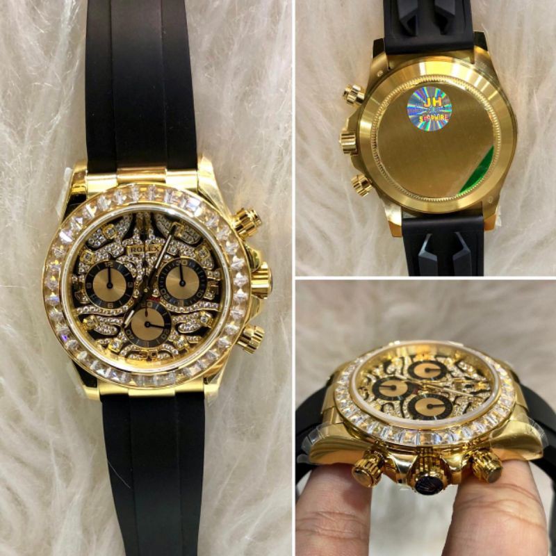 Jual NEW ROLEX CLONE DAYTONA DIAL ZEBRA DIAMOND, MATIC SWISS, FREE ...