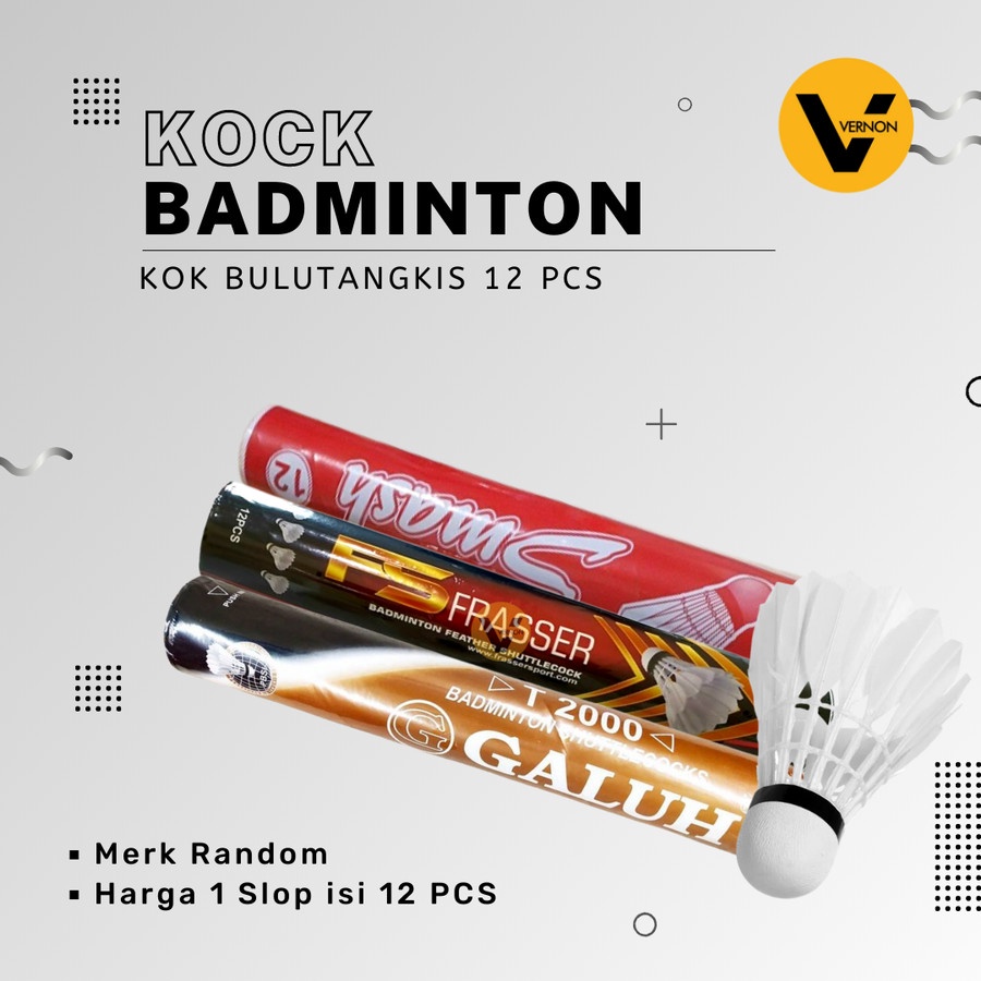 Jual Kock Badminton Kok Bulutangkis Shuttlecock 1 Slop Isi 12 PCS ...